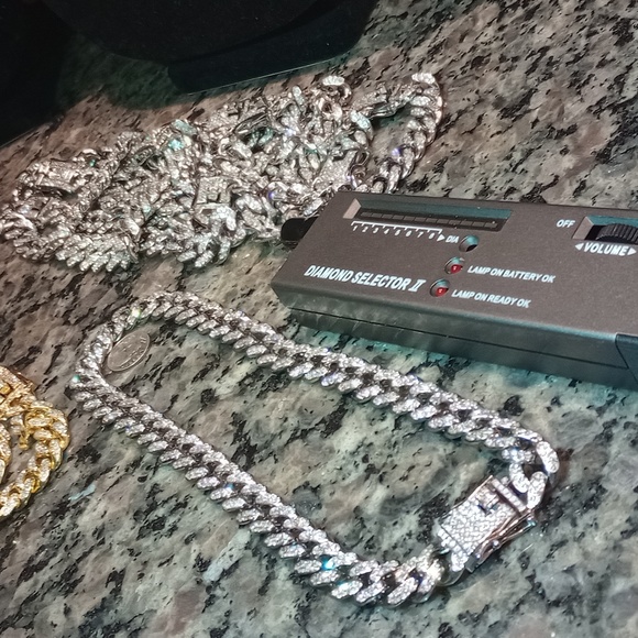 Accessories | One Short 18 Chain Lab Diamonds 4xs Gold Plated Water ...